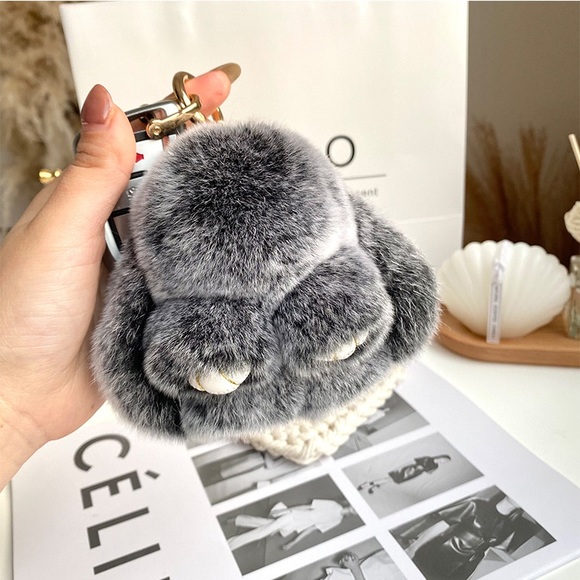 Accessories | Rabbit Fur Bunny Keychain Purse Decoration Cute Keychain ...